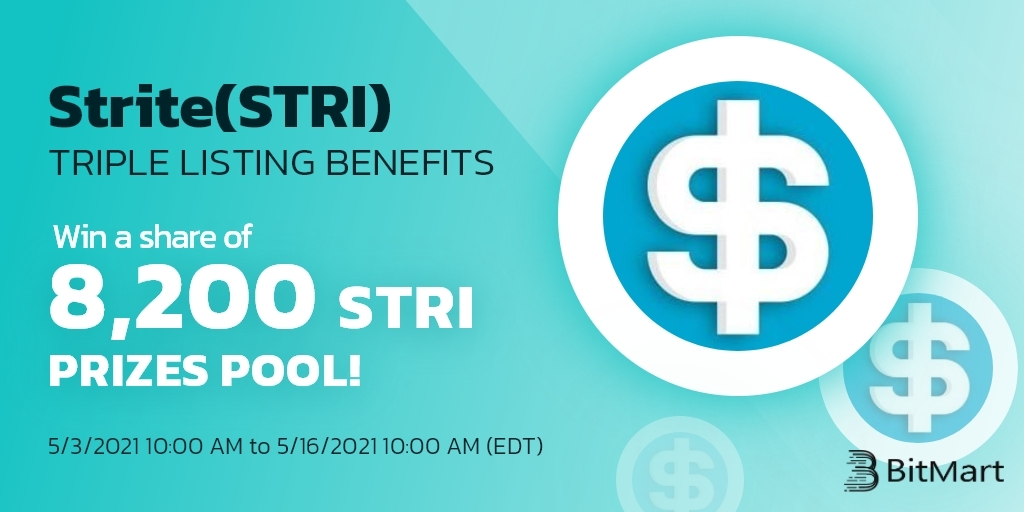 STRI Triple Listing Benefits -8,200 STRI Giveaway! – BitMart