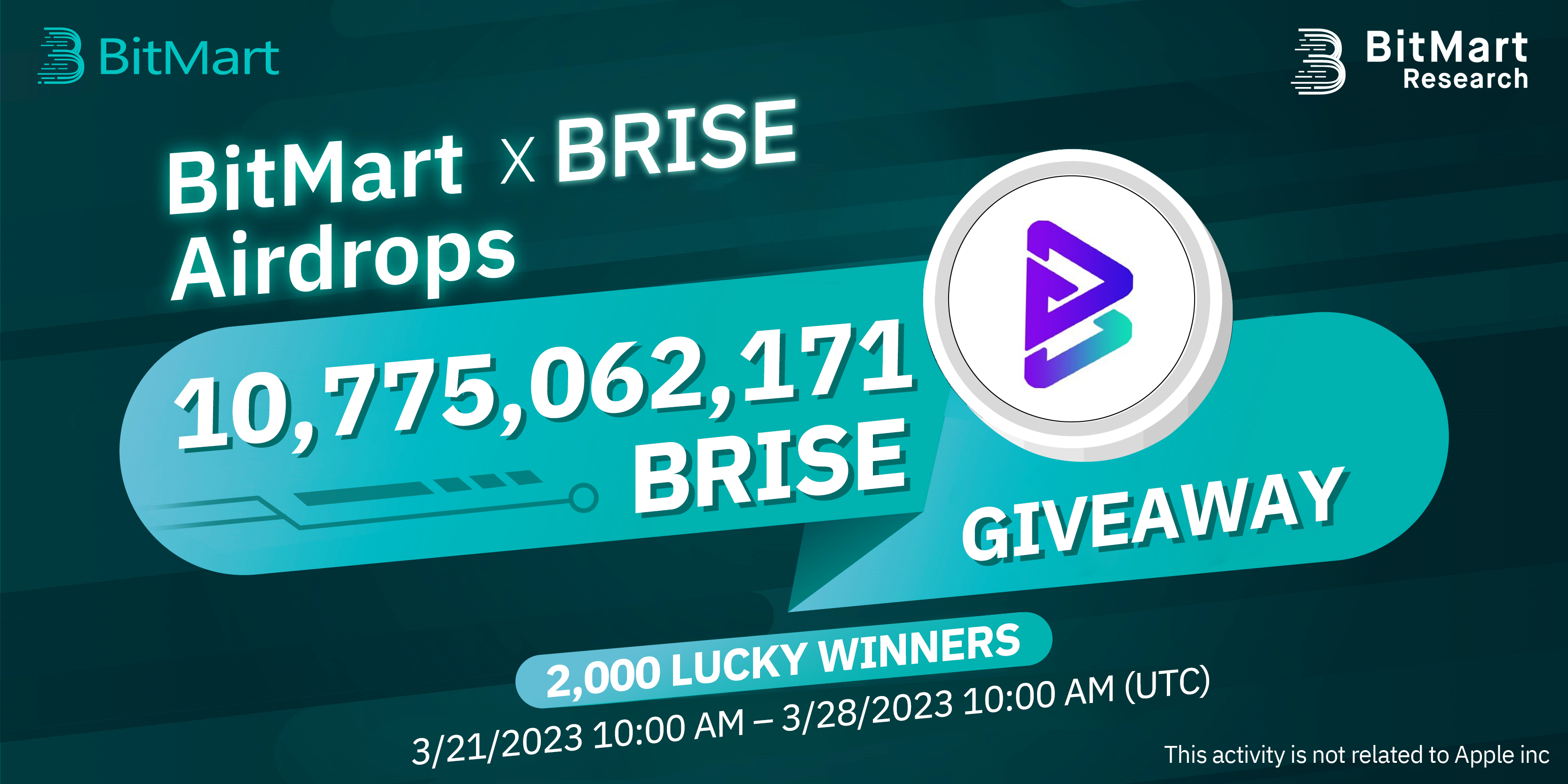 BRISE Social Media Airdrops - 10,775,062,171 BRISE in Prizes! – BitMart