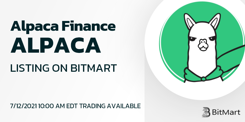 BitMart Lists Alpaca Finance (ALPACA) – BitMart