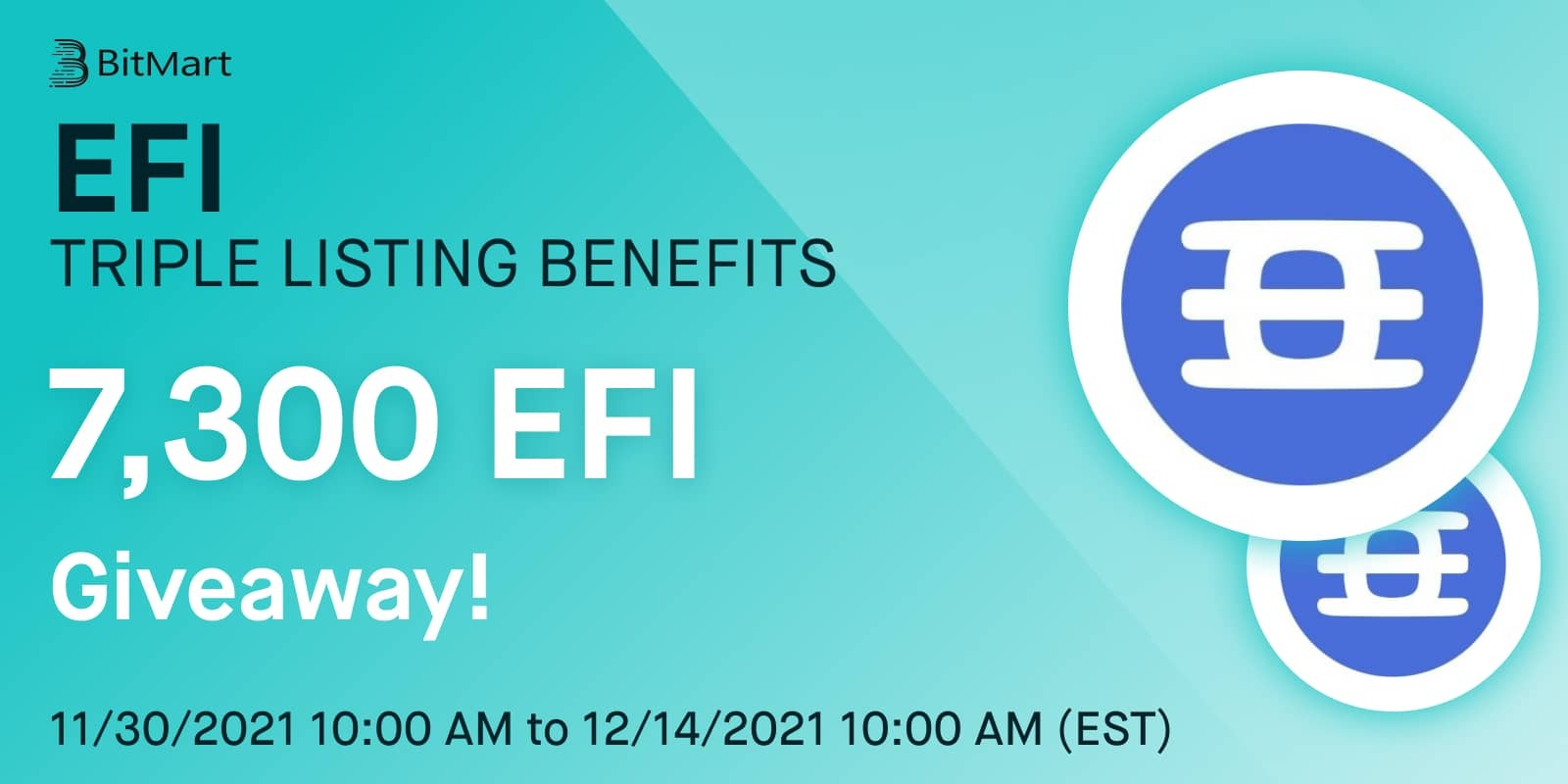 Efinity (EFI) Triple Listing Benefits- 7,300 EFI Giveaway! – BitMart