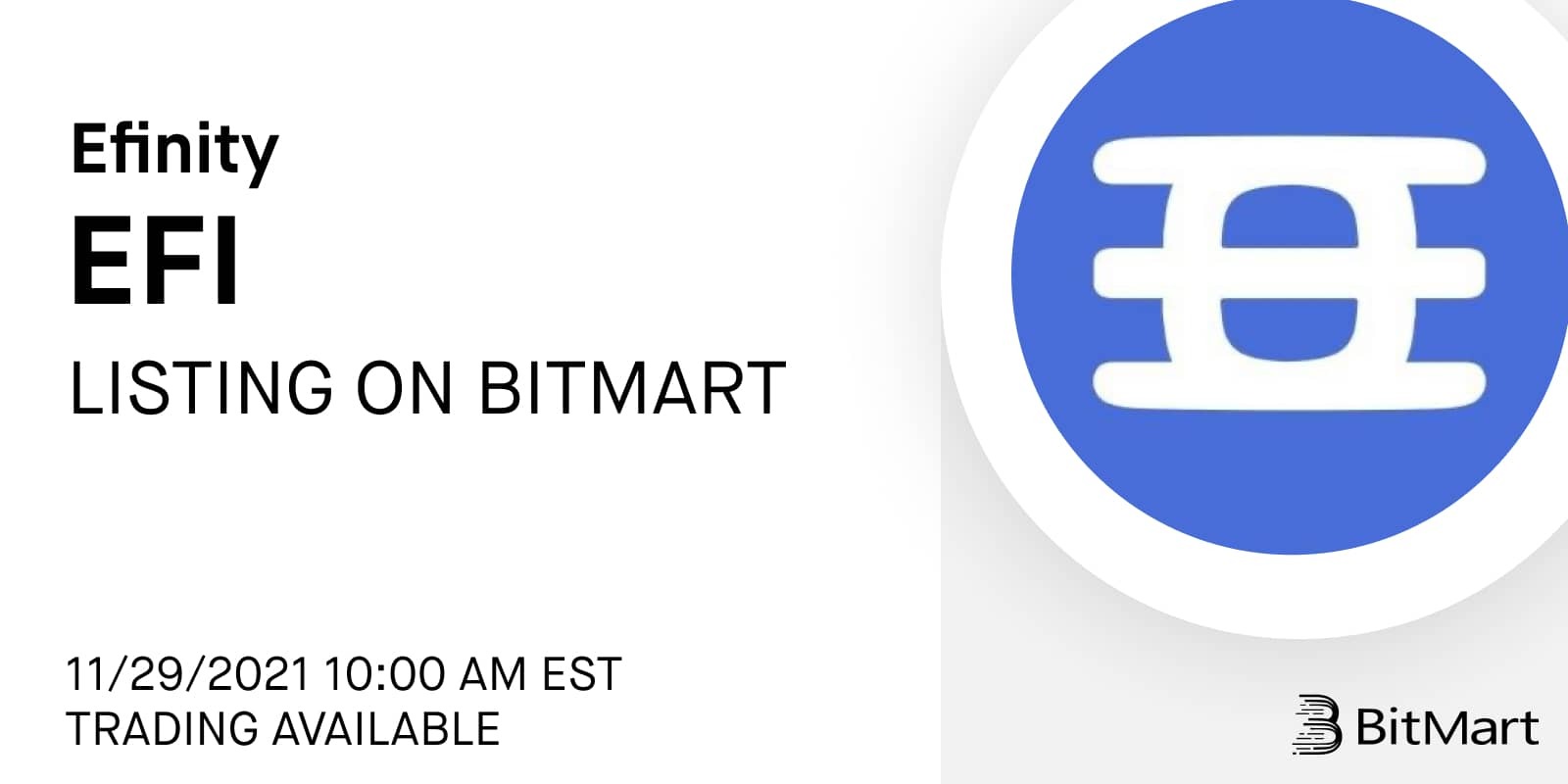 BitMart Lists Efinity (EFI) – BitMart