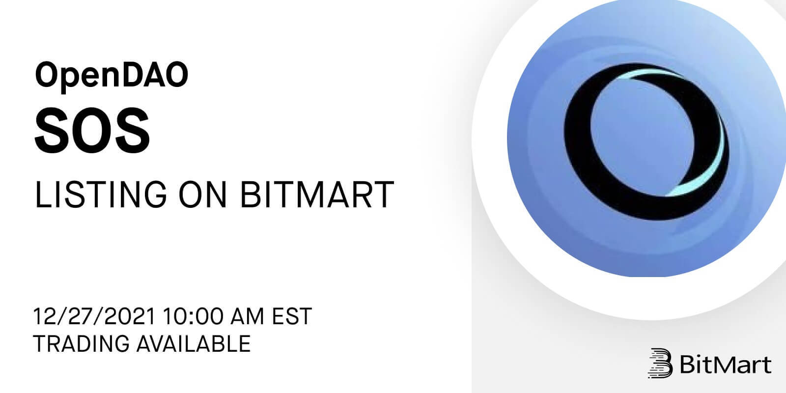 BitMart Lists OpenDAO (SOS) – BitMart
